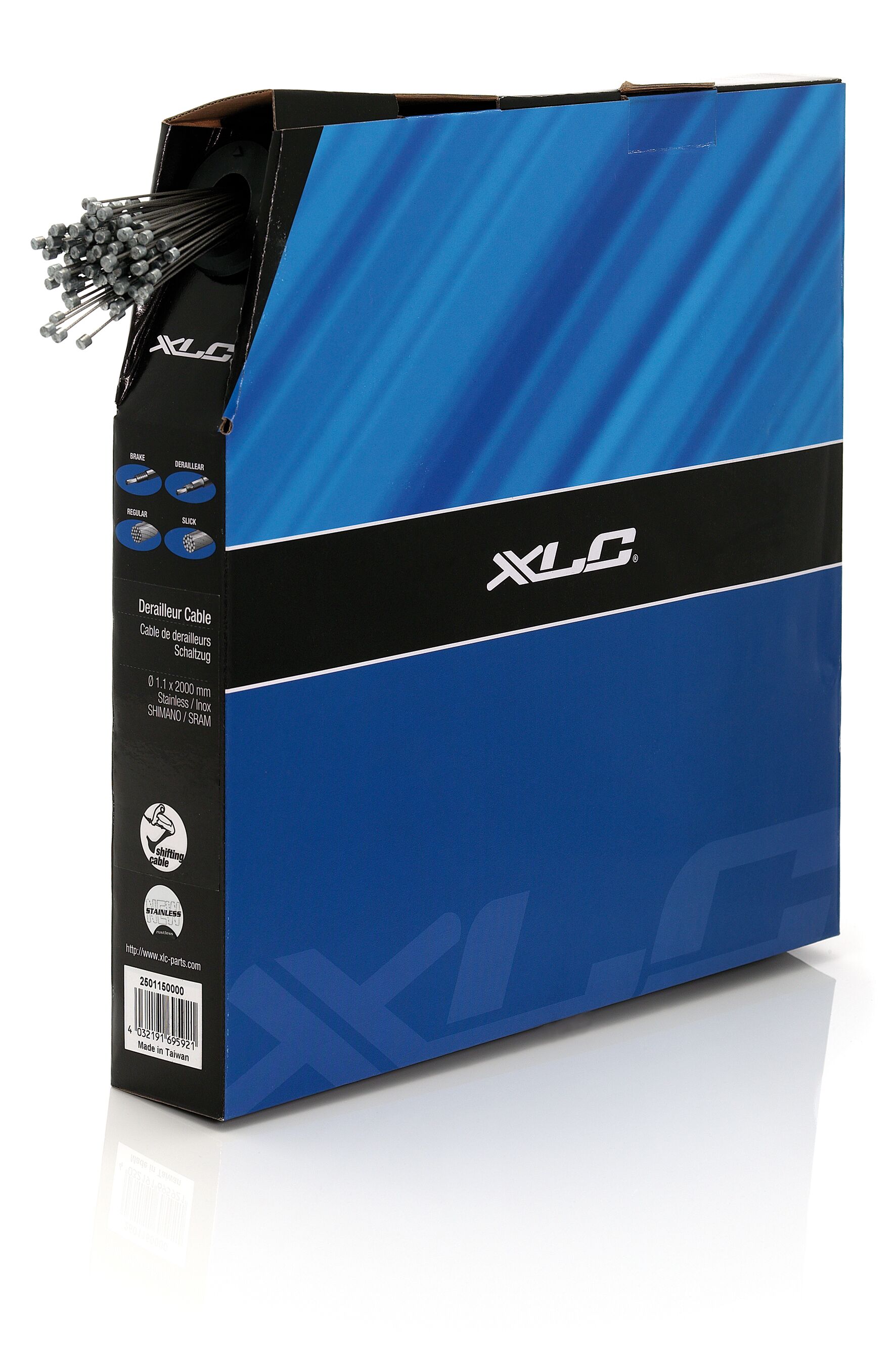 câble de dérailleur XLC SH-X01 Ø1,1x2000mm, distributeur 100 pcs. inox ...